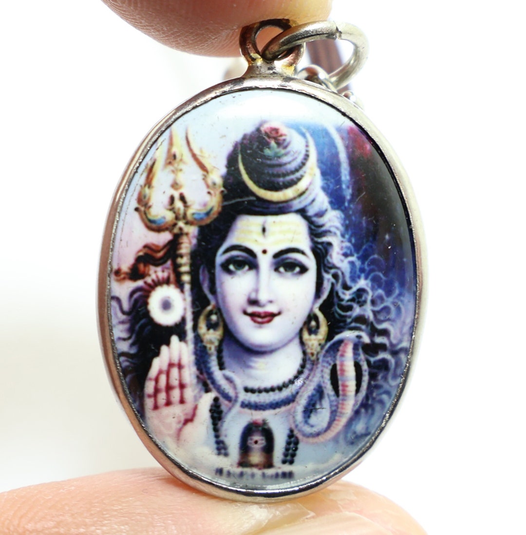 Lord Shiva Mahadev Om Pendant Bless 1980s Necklace Mahadeva Great God ...