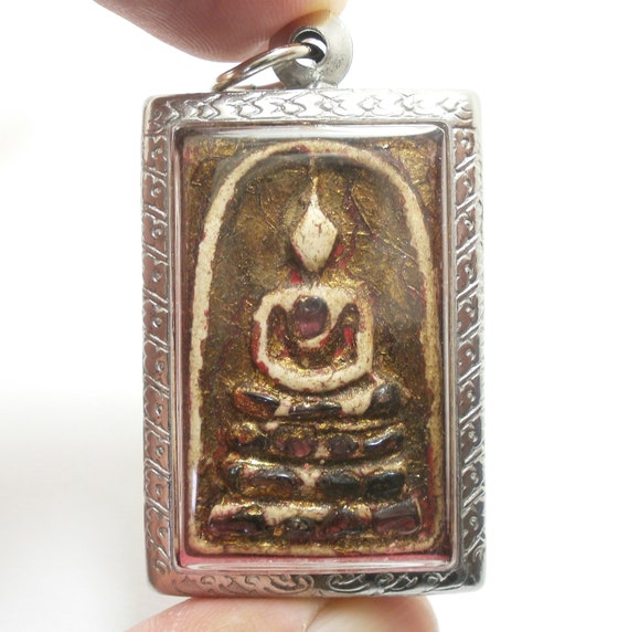 Phra Somdej Red Stone Buddha Amulet: Wat Rakang, Bles… - Gem
