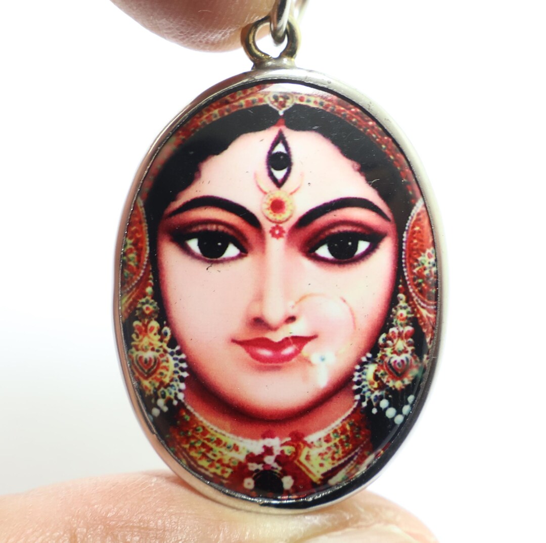 Durga Kali Big Amulet: Hindu Goddess Pendant Om Necklace Fujii Kaze - Etsy