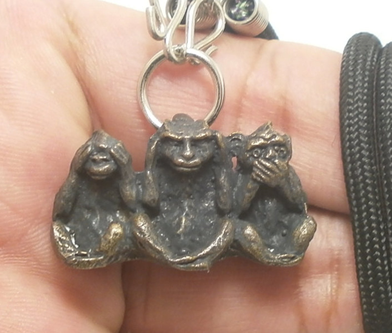 The Three Wise Monkeys Asian Japan Amulet Pendant Necklace | Etsy