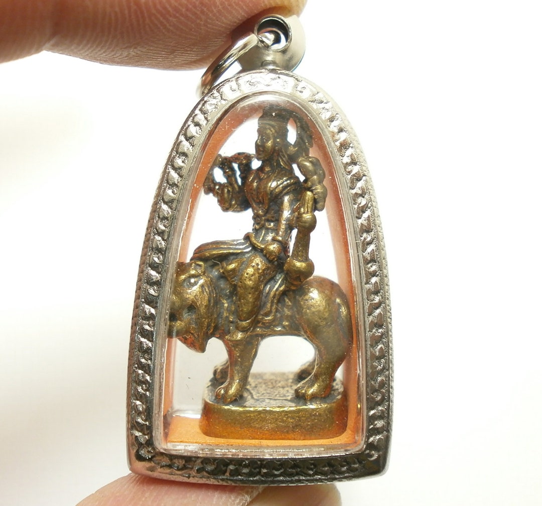 Durga Maa Brass Amulet Pendant: Life Protection Hinduism Gift Fujii ...