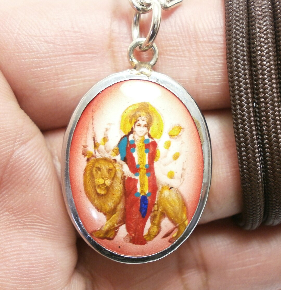 Durga Uma Devi Parvati Hindu Goddess Real Bless Rare Amulet Pendant ...