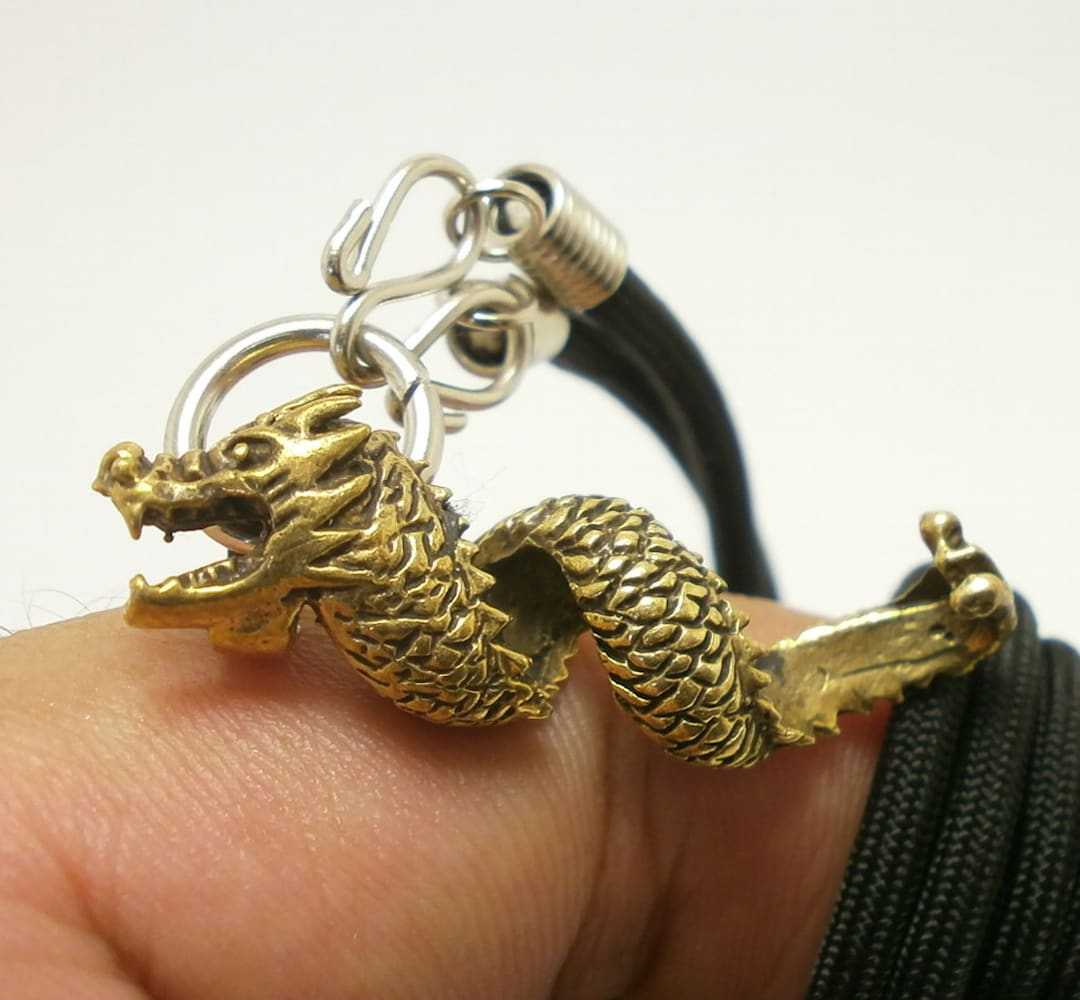 Chinese Dragon Pendant Rope Necklace Brass Talisman Powerful Strong ...
