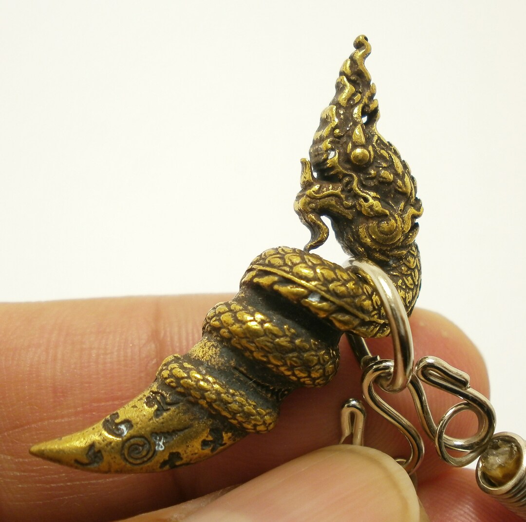 Naga Phaya Nak Snake Brass Pendant Necklace Thai Yant Amulet Thailand ...