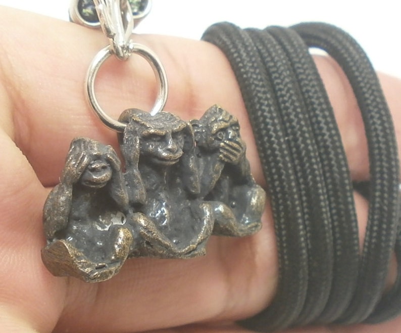 The Three Wise Monkeys Asian Japan Amulet Pendant Necklace | Etsy