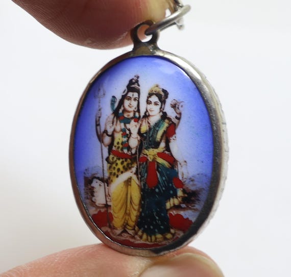Lord Shiva Maa Parvati Pendant: Hindu Om Amulet Neckl… - Gem