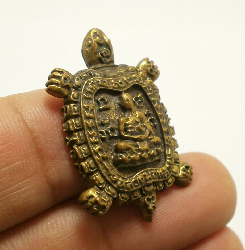 Magic Turtle LP Liew Thai Mini Brass Real Lew Amulet Miracle | Etsy
