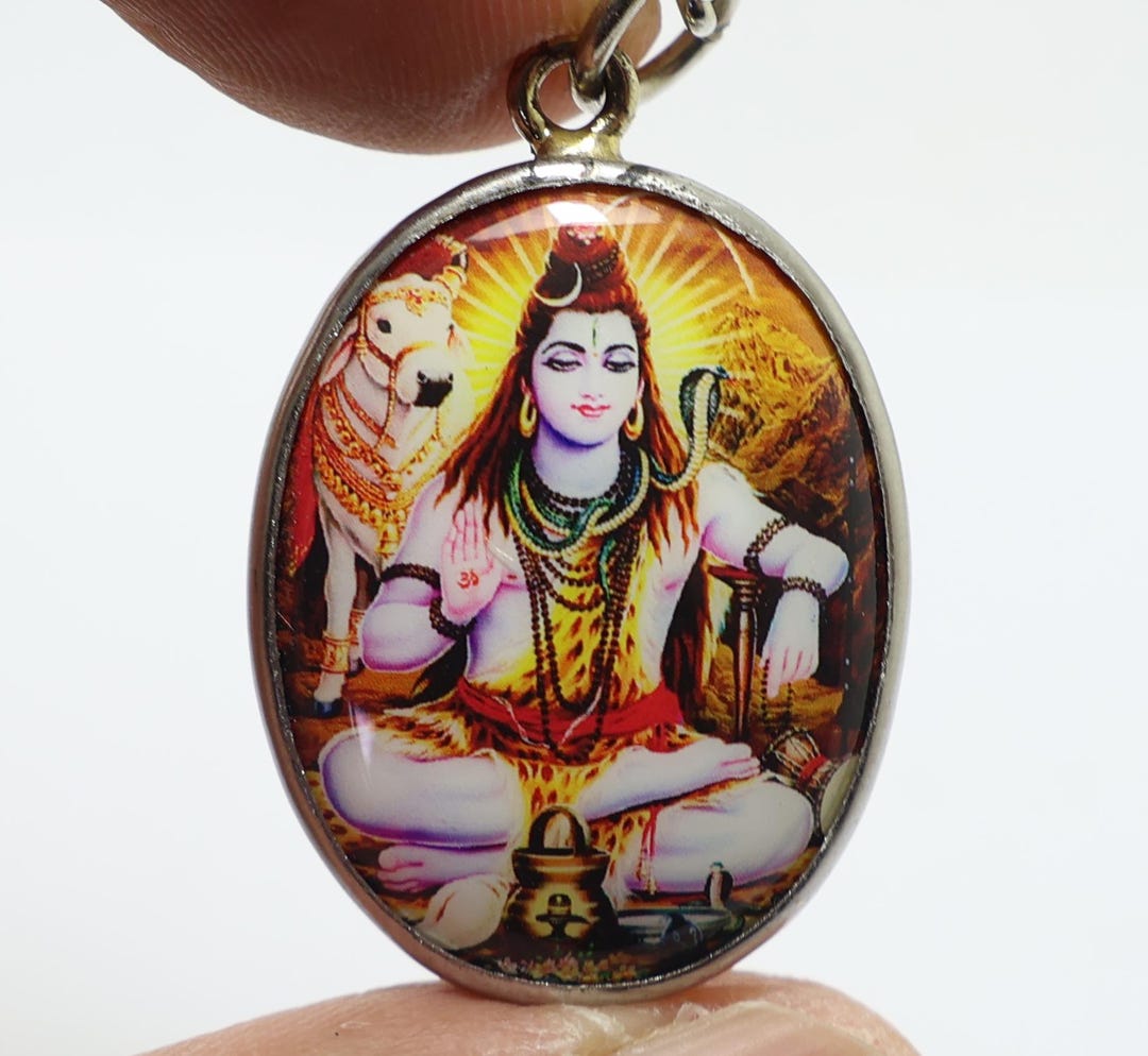 Lord Shiva Mahadev Om Pendant Bless 1980s Necklace Mahadeva Great God ...