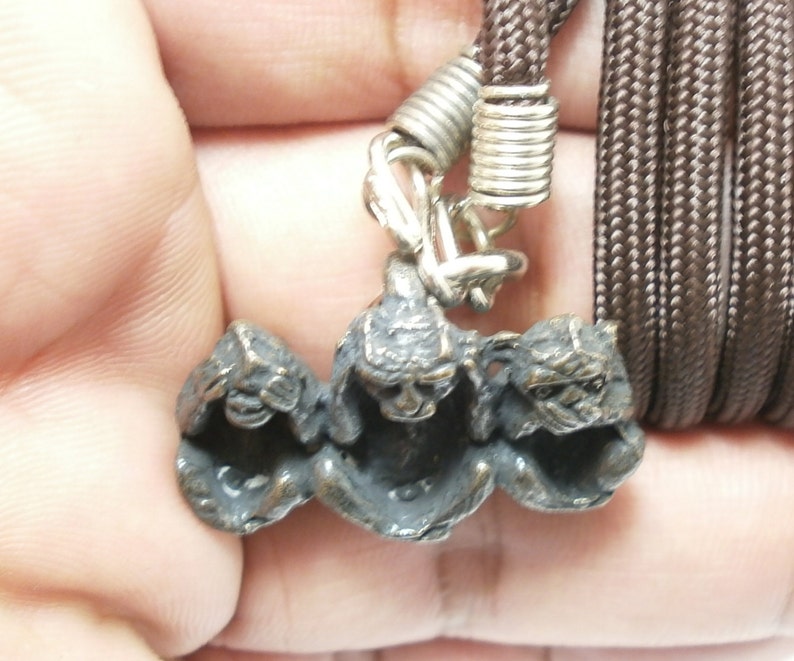 The Three Wise Monkeys Asian Japan Amulet Pendant Necklace - Etsy