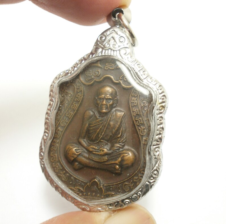 Phra LP Moon Amulet: Thai Baanjarn Temple Blessed Pendant - Etsy