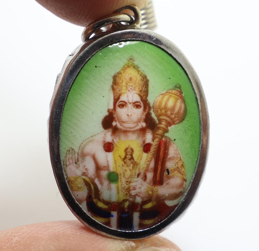 Lord Hanuman Pendant: Hindu Monkey King Amulet, Good Luck Charm - Etsy