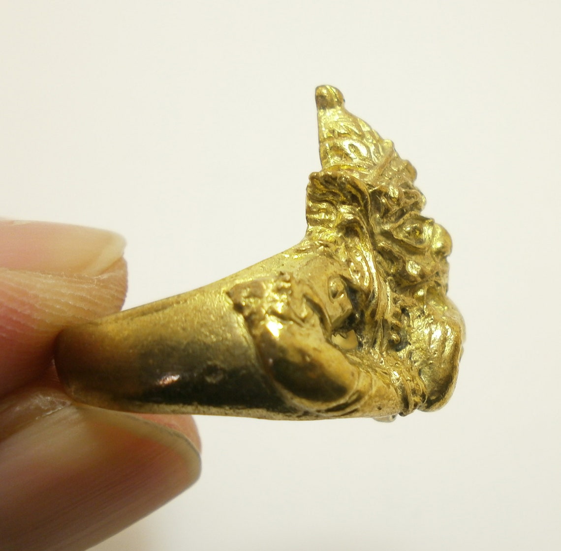 Rahu Om Jun Brass Men Ring Moon Eater Eclipse Hindu Amulet - Etsy