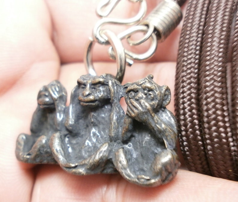 The Three Wise Monkeys Asian Japan Amulet Pendant Necklace - Etsy