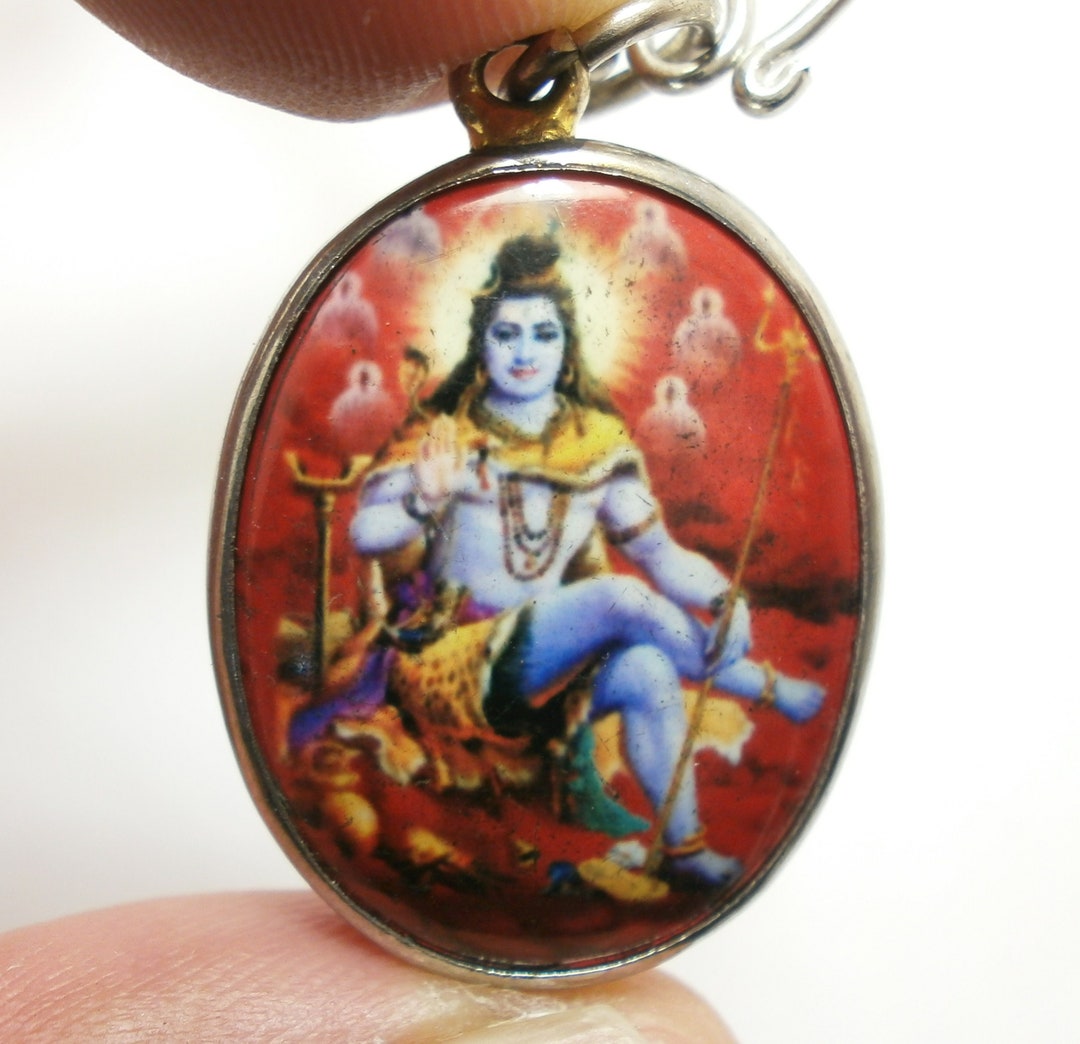 Lord Shiva Mahadev Om Siva Pendant Blessed 1980s Necklace Mahadeva ...