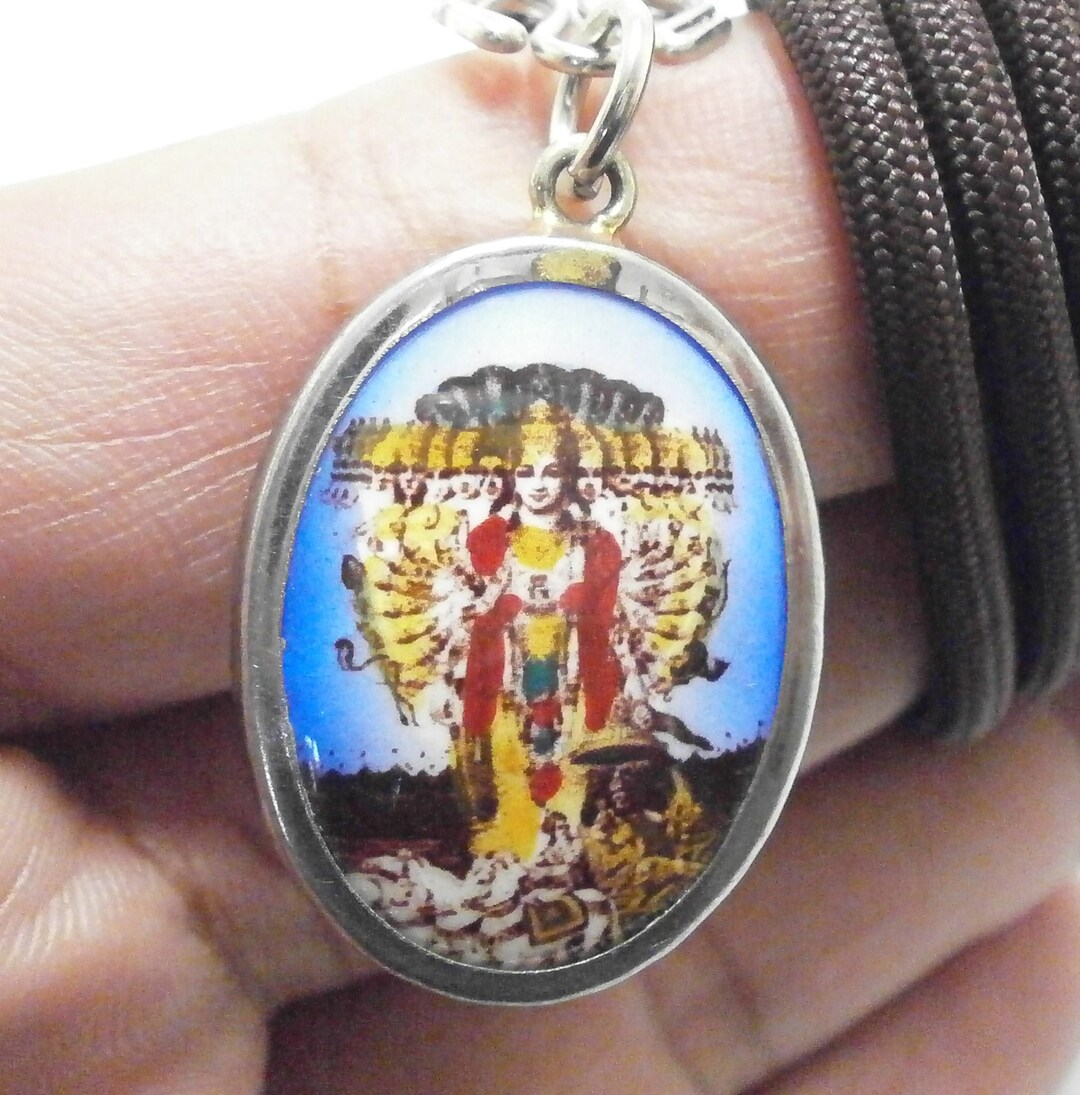 Vishvarupa Universal Form of Lord Vishnu Hindu Amulet Om Pendant ...