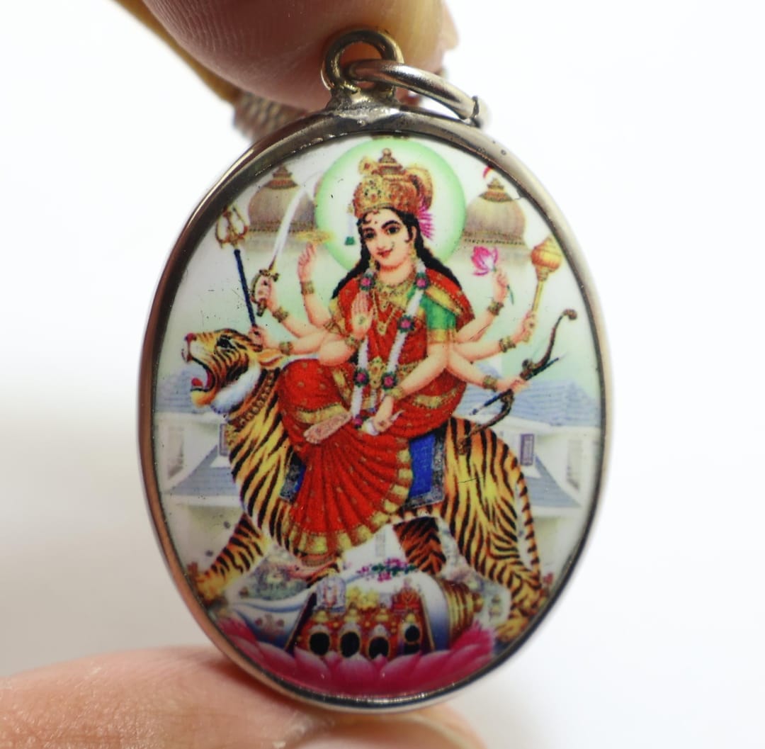 Maa Durga Big Pendant Uma Devi Parvati Hindu Goddess Real Blessed ...