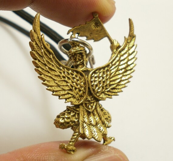 Garuda Phaya Krut magic eagle bird Thai brass amulet … - Gem