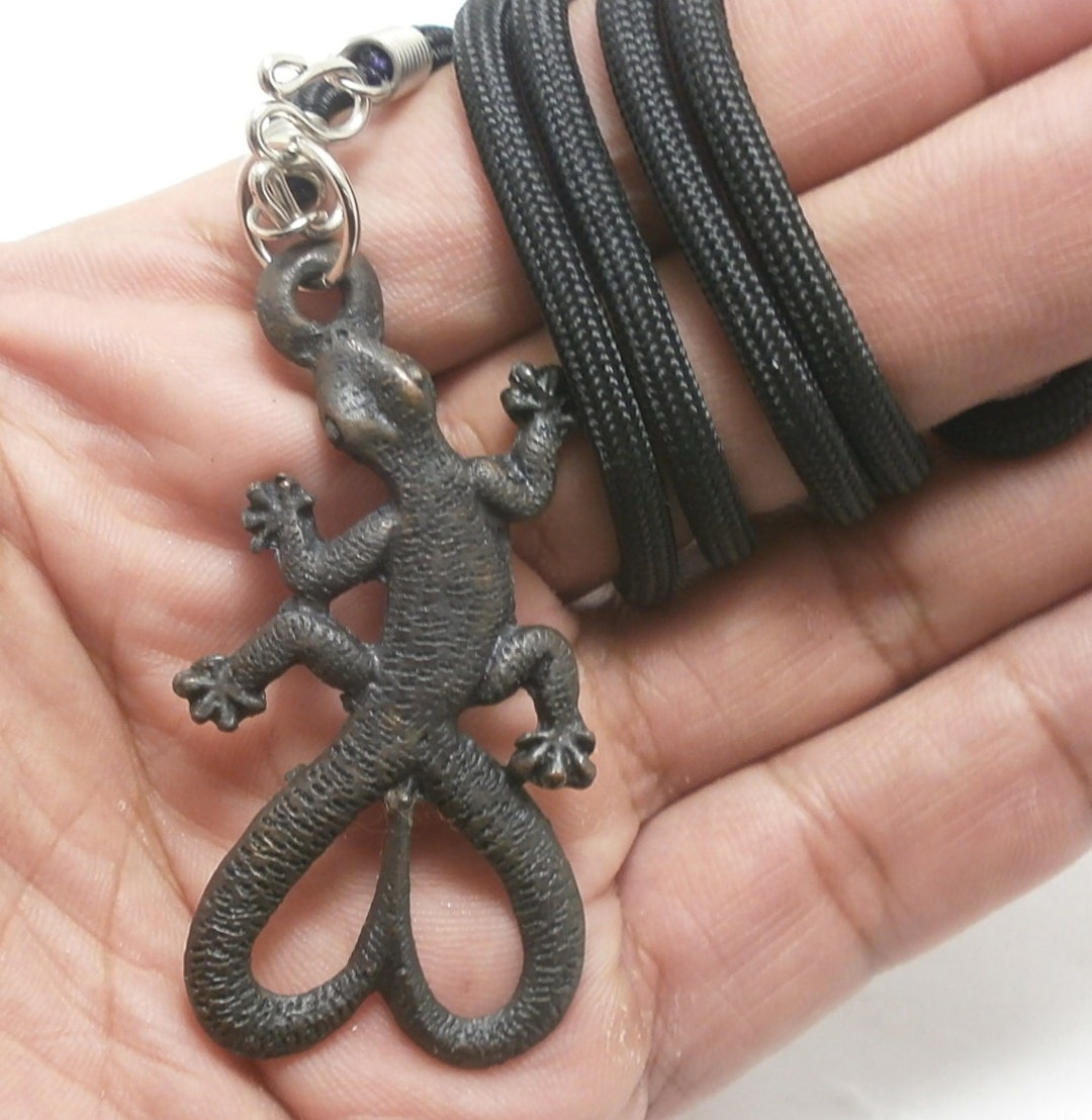 Thai Gecko Amulet Pendant: LP Liew, Life Protection, Good Luck, 24 ...