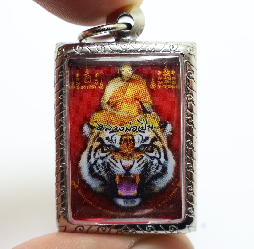 Phra LP Pern Riding on Tiger Magic Yant Takrut of Wat Bangphra Temple ...