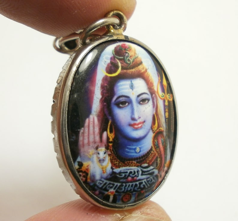 Lord Shiva Mahadev Om Pendant Bless 1980s Necklace Mahadeva - Etsy