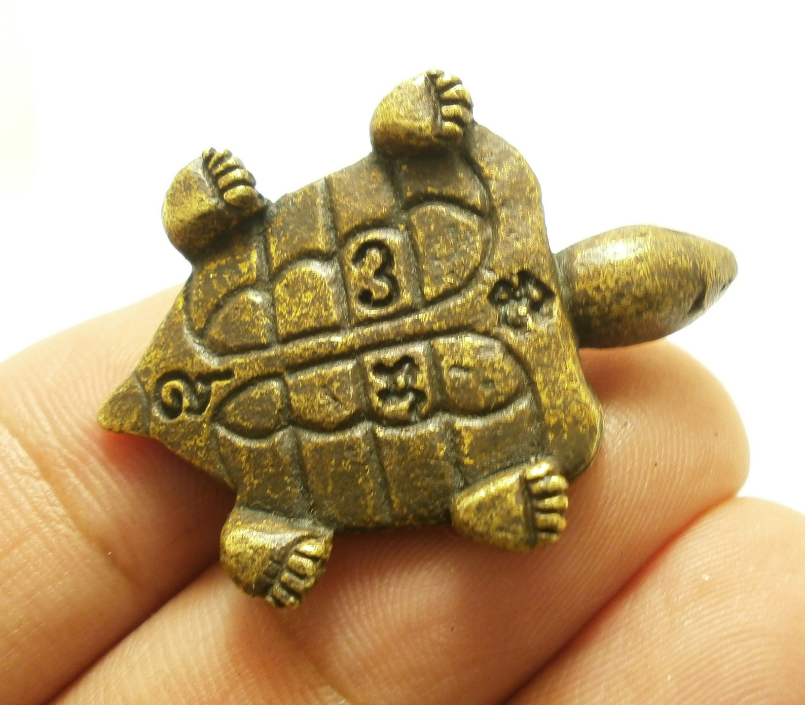 Tiny Turtle Mini Brass Real Magic Amulet LP Ngern Miracle | Etsy