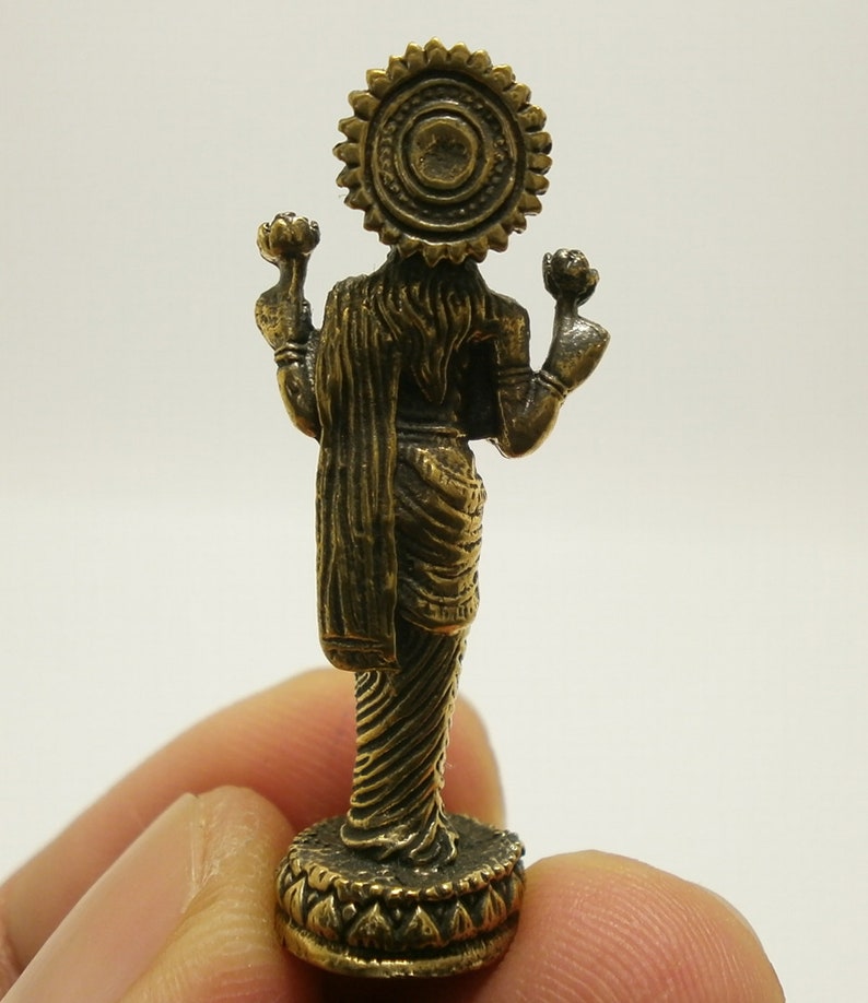 Maa Laxmi Lakshmi Devi Hindu Goddess Mini Brass Amulet Blessed | Etsy