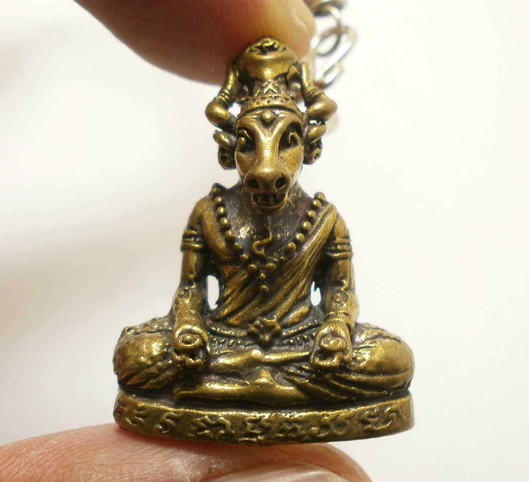 Ox Face Hermit Lersi Amulet: Thai Magic Protection Pendant - Etsy