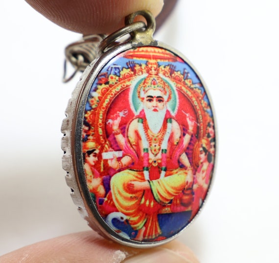 Lord Brahma Phra Phrom 4 faces amulet pendant Om Aom … - Gem