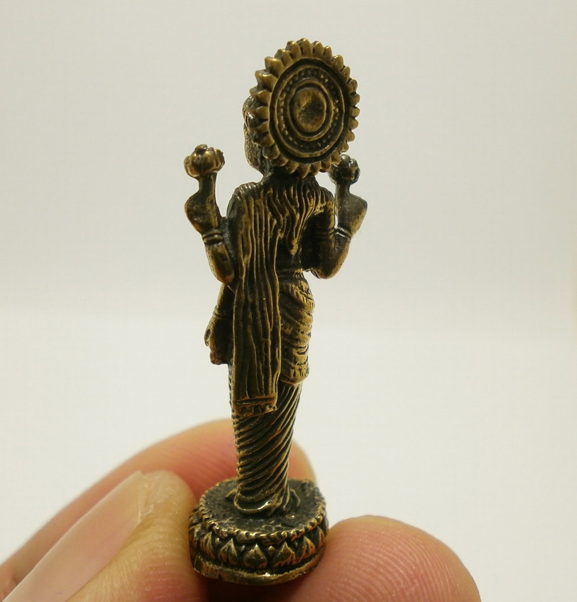 Maa Laxmi Lakshmi Devi Hindu Goddess Mini Brass Amulet Blessed | Etsy