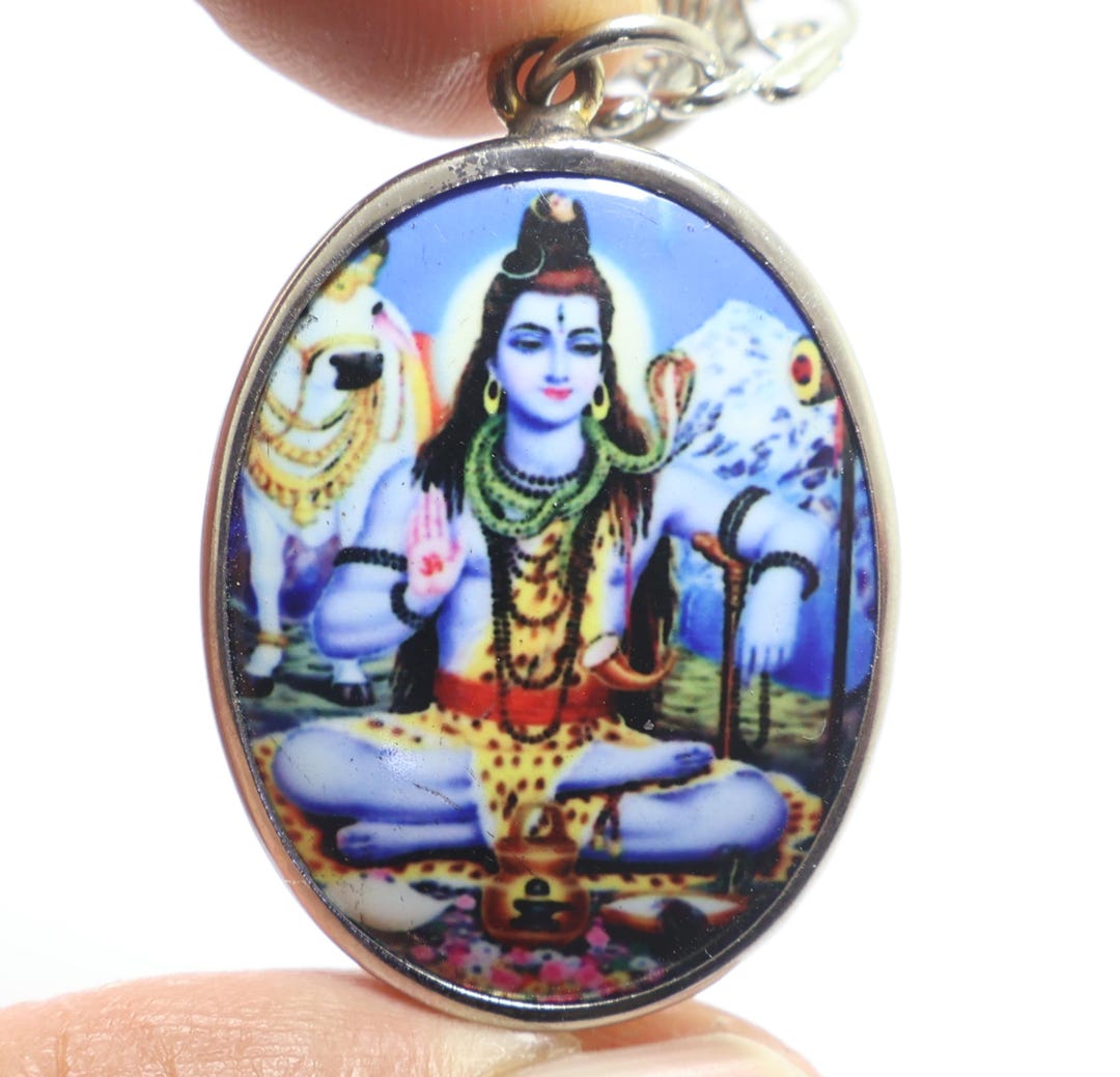 Lord Shiva Mahadev With Nonthi Om Big Pendant Bless 1980s Siva Mahadeva ...
