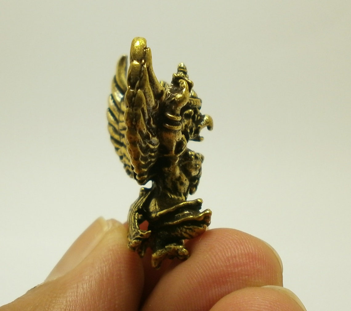 Garuda Phaya Krut Magic Eagle Bird Thai Brass Mini Amulet | Etsy