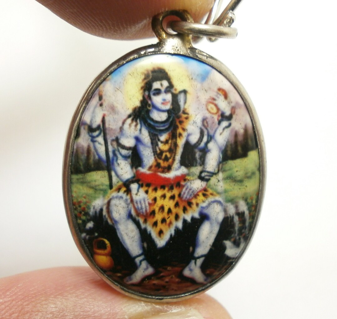 Lord Shiva Mahadev Om Siva Pendant Blessed 1980s Necklace - Etsy