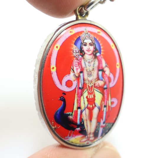 Lord Murugan amulet Big pendant Muruga Kartikeya Skan… - Gem