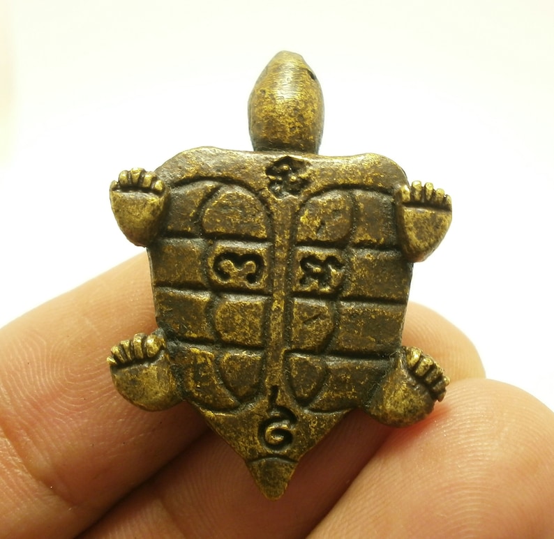 Tiny Turtle Mini Brass Real Magic Amulet LP Ngern Miracle - Etsy