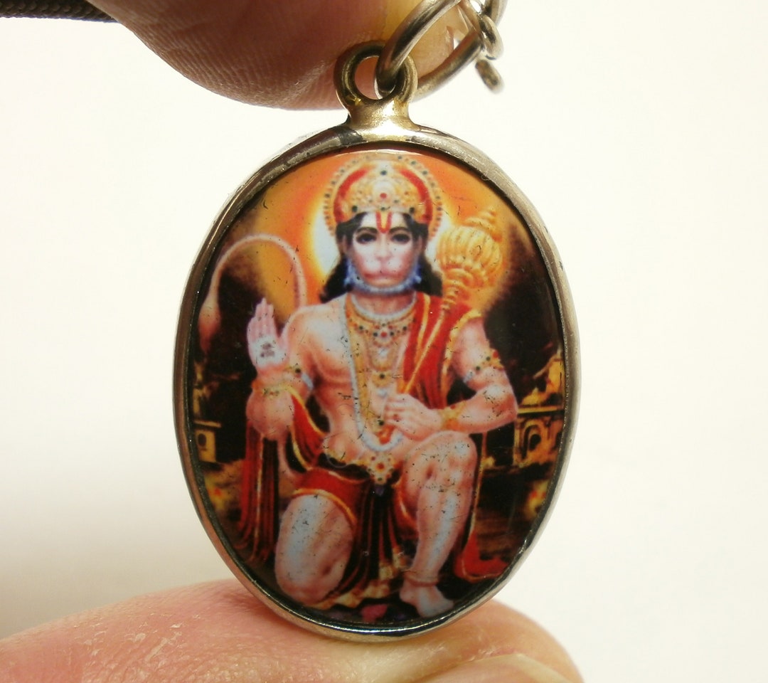 Lord Hanuman Pendant: Hindu Monkey King Amulet, Good Luck Charm - Etsy