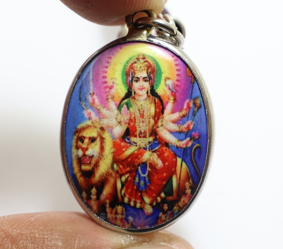 Durga Goddess Amulet Pendant: Hindu Protection Necklace - Etsy