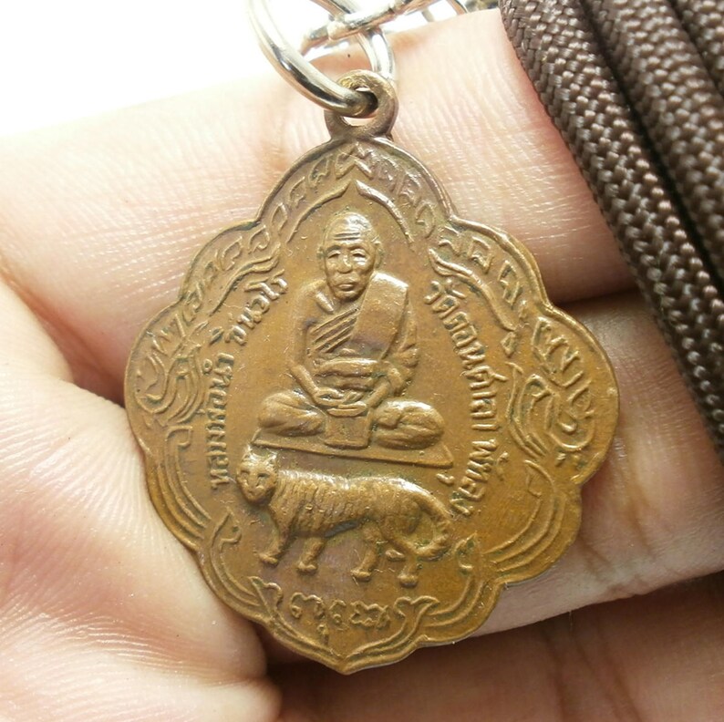 Ajahn LP Nam Sit on Tiger Coin Thai Buddha Amulet Powerful - Etsy