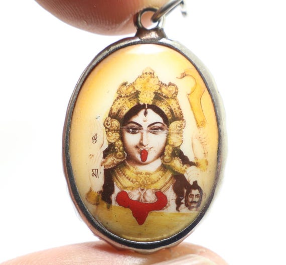 Kali Hindu Goddess MahaKali Durga Amulet: Life Protec… - Gem