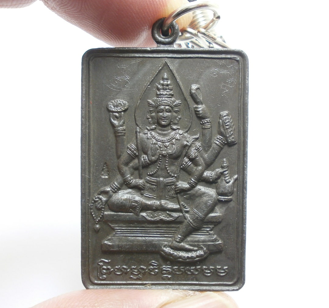 LP Perm Phra Prom Big Coin Brahma Phrom Magic Yant God Pendant Real ...