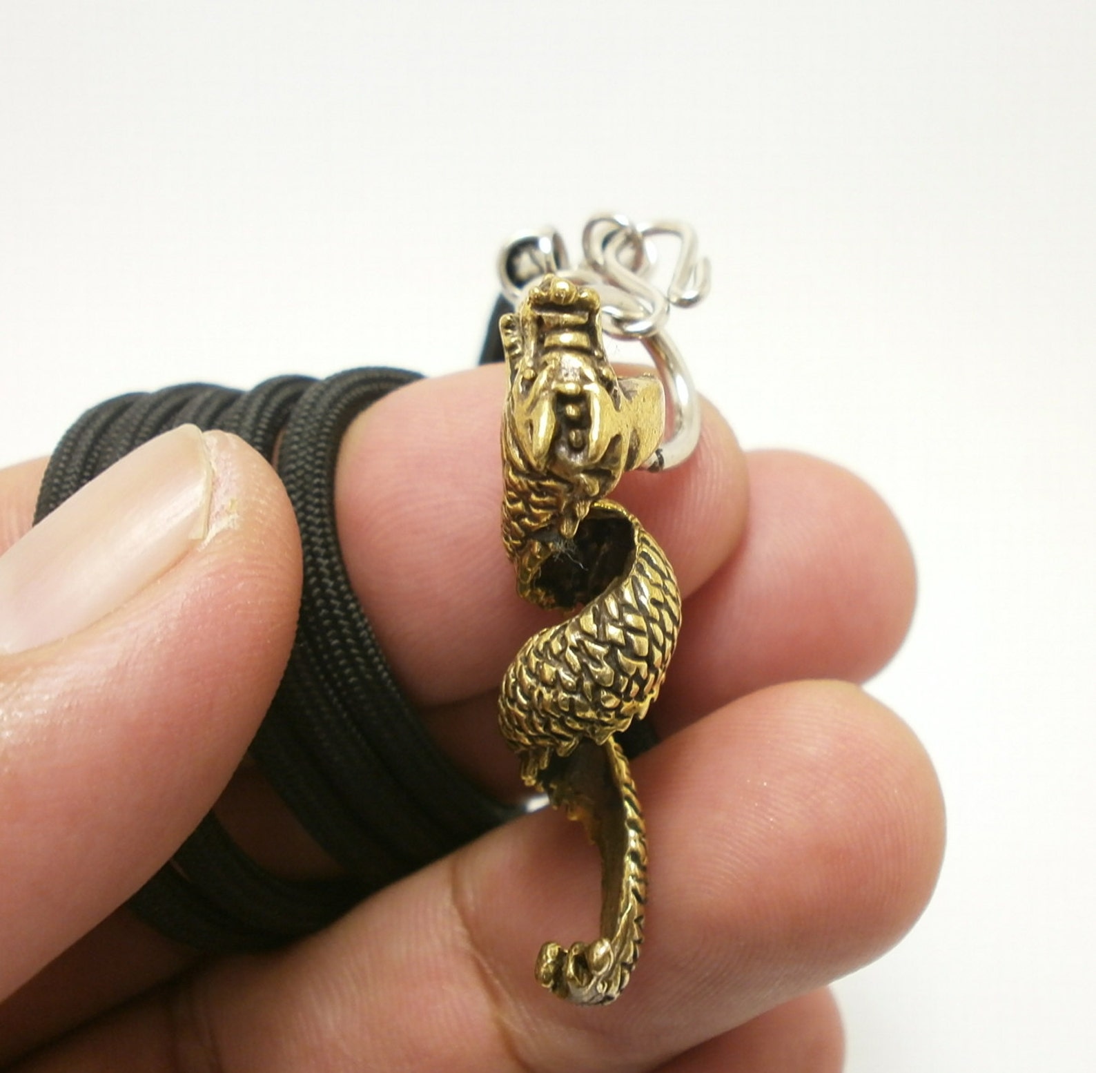 Chinese Dragon Pendant Rope Necklace Brass Talisman Powerful | Etsy