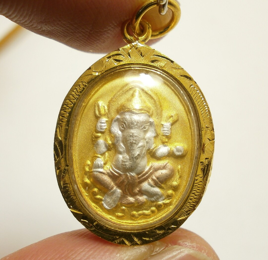 Lord Ganesh Pendant Amulet Back Om Sign Ganesha Vinayaka Ganapati Son ...