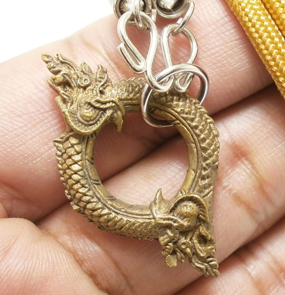 Duo Naga Nak Snake Pendant Necklace Thai Amulet Thailand Talisman Life ...