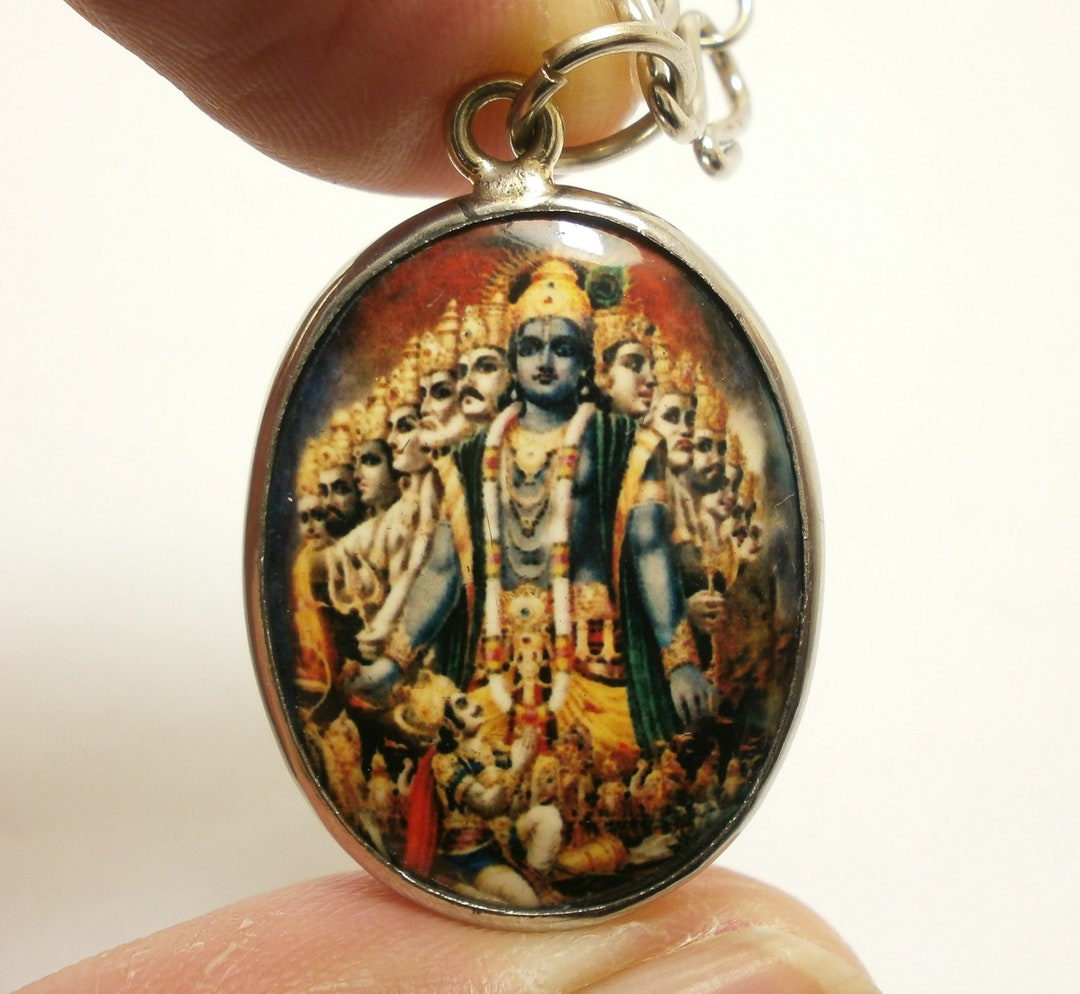 Vishvarupa Universal Form of Lord Vishnu Hindu Amulet Om Pendant ...