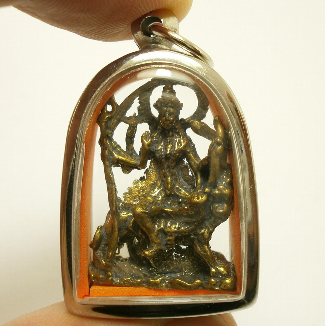 Maa Durga Uma Devi Kali Parvati Ride Lion Hindu Deity Goddess Amulet ...
