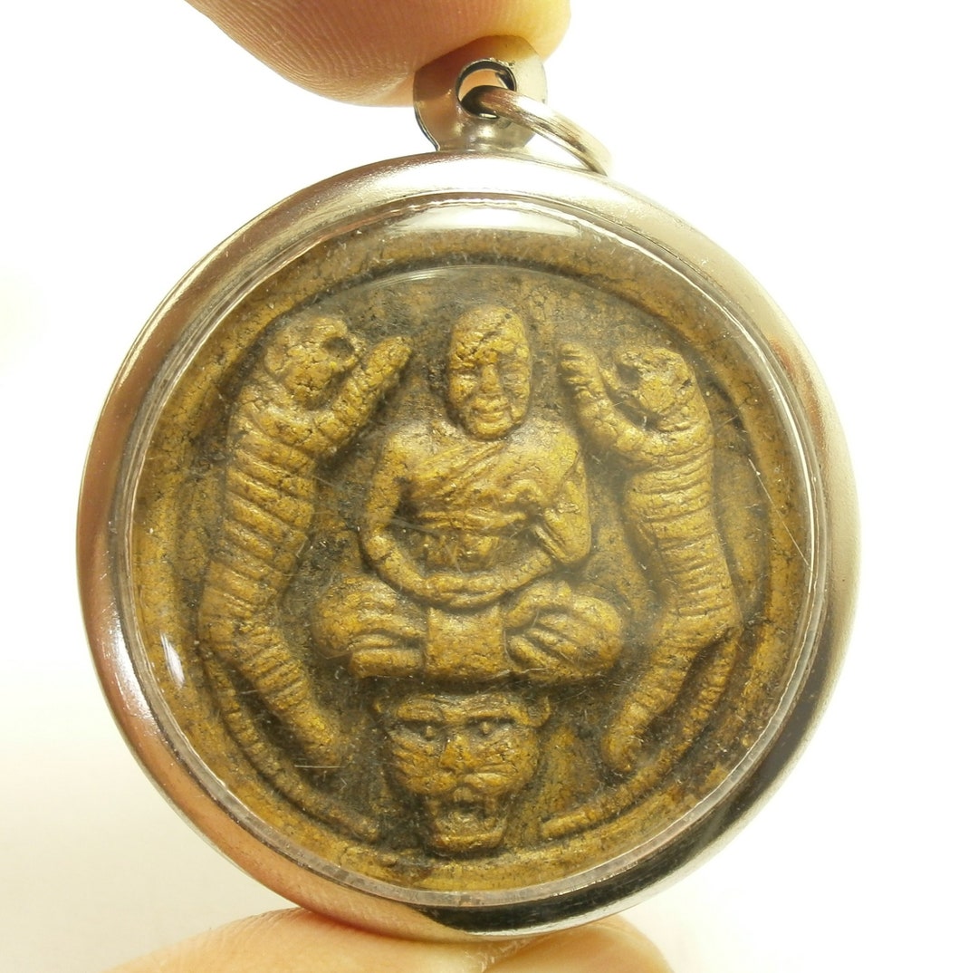 Phra LP Pern Riding on Tiger Magic Yant of Wat Bangphra Temple Strong ...