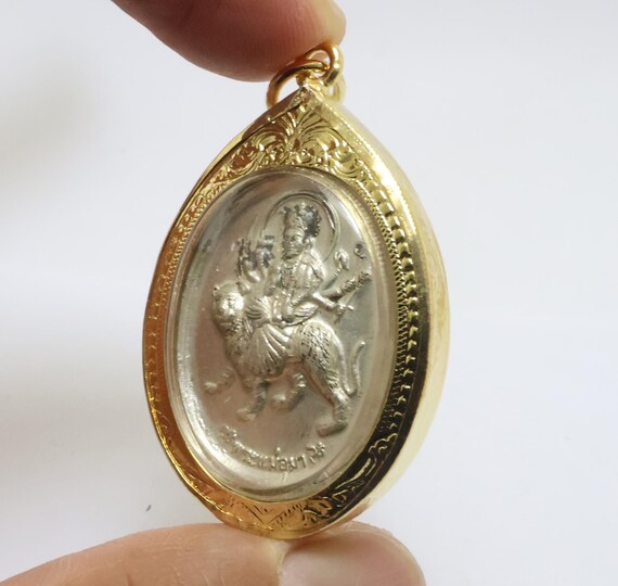 Lord Shiva & Durga Uma Devi Amulet Pendant: Hindu Ble… - Gem