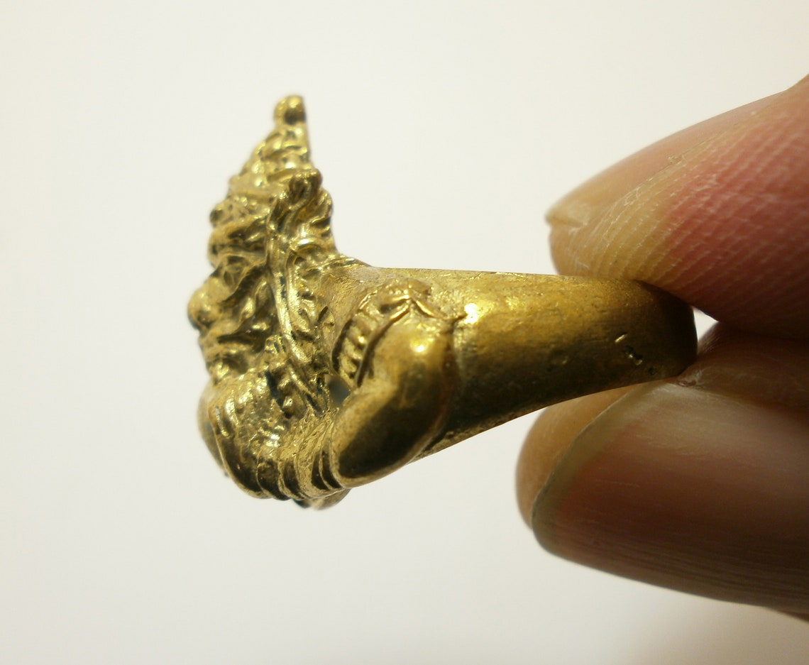 Rahu Om Jun Brass Men Ring Moon Eater Eclipse Hindu Amulet - Etsy