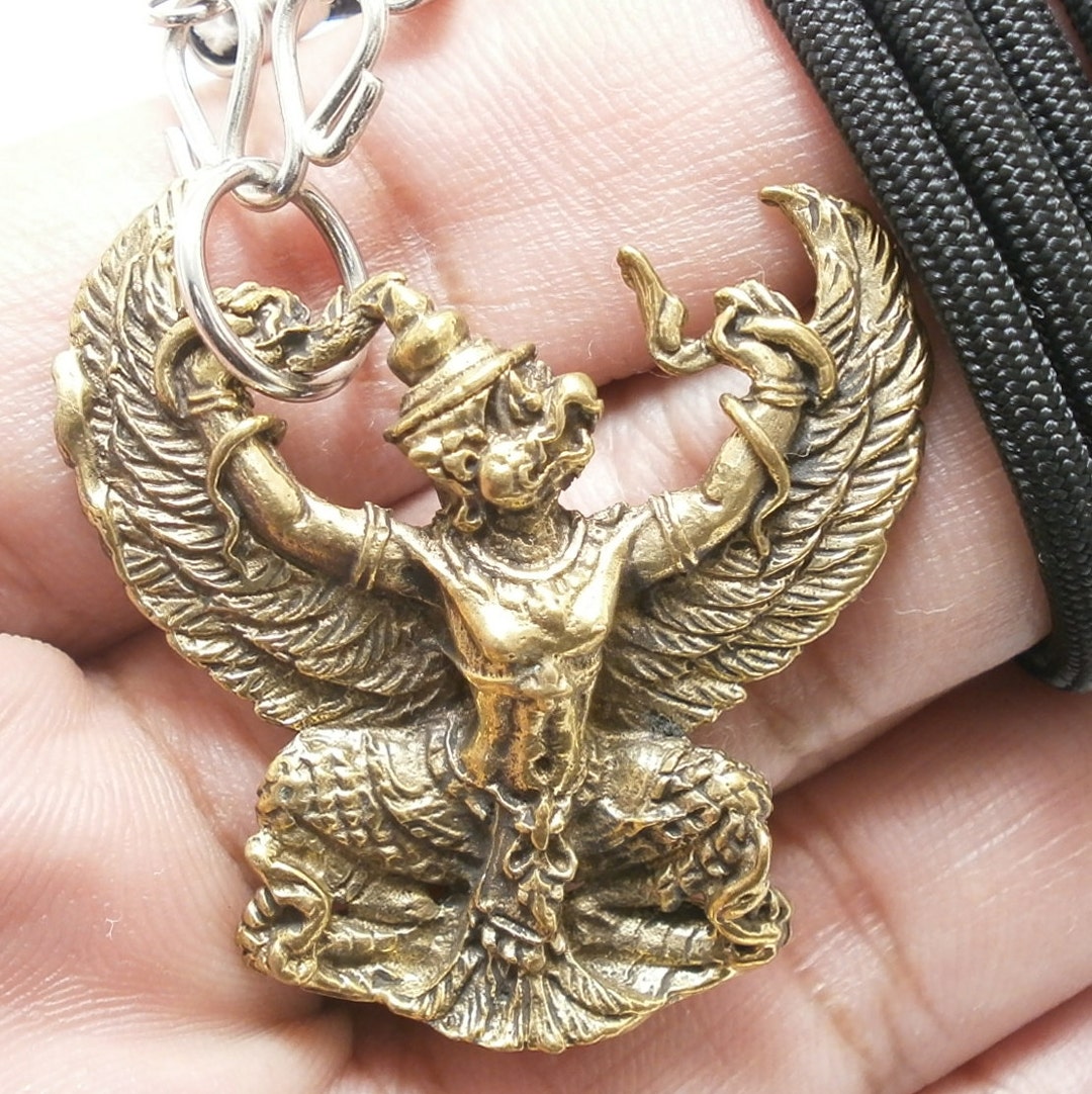 Garuda Phaya Krut Magic Eagle Bird Thai Brass Amulet Pendant Life ...