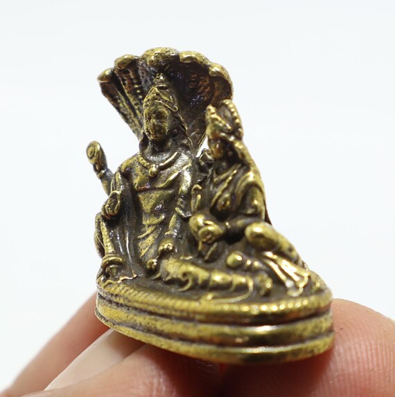 Lord Vishnu the preserver Maa Laxmi mini amulet Laksh… - Gem