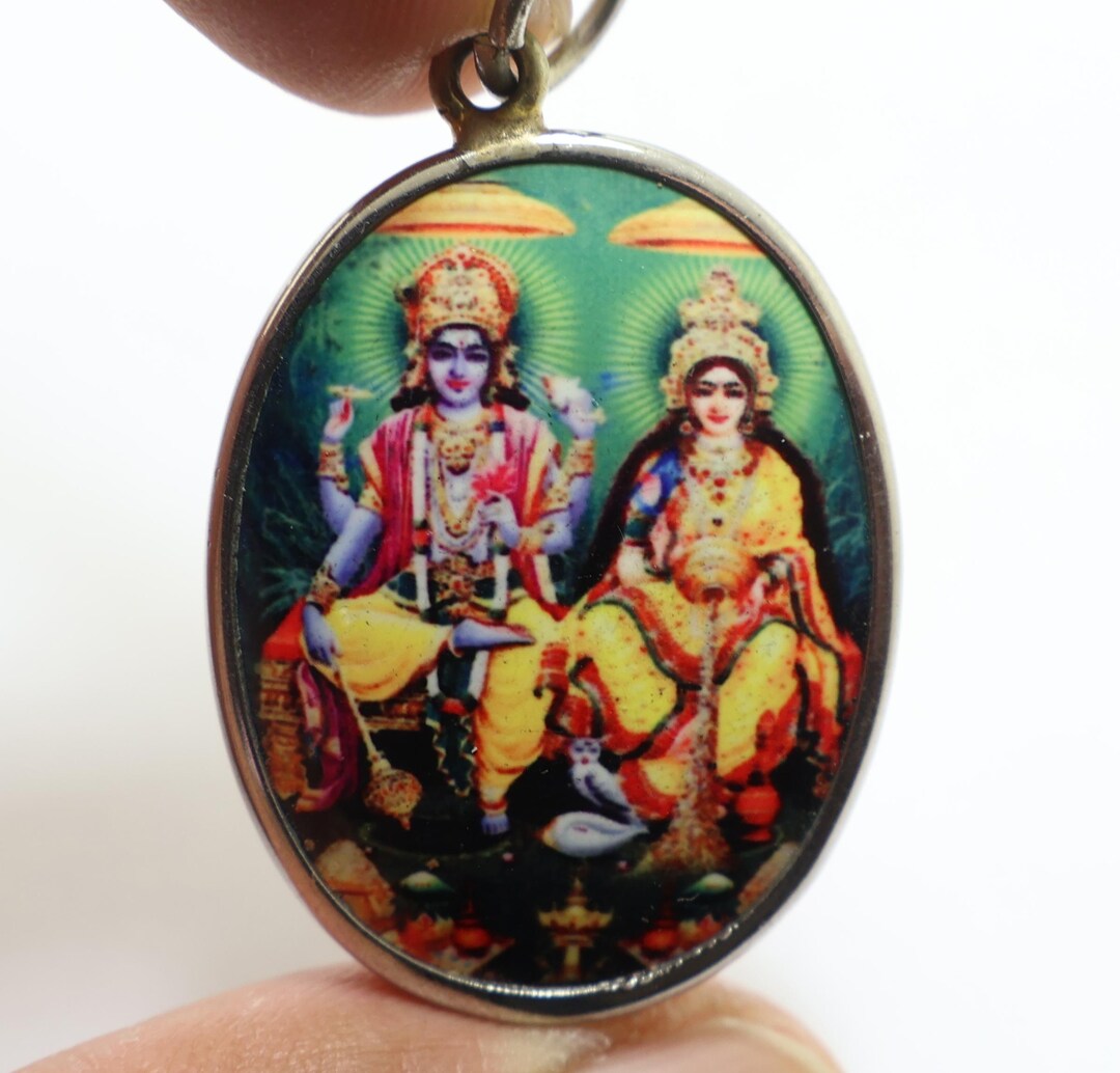 Lord Vishnu the Preserver Mahalakshmi Big Pendant Maa Laxmi Shri ...